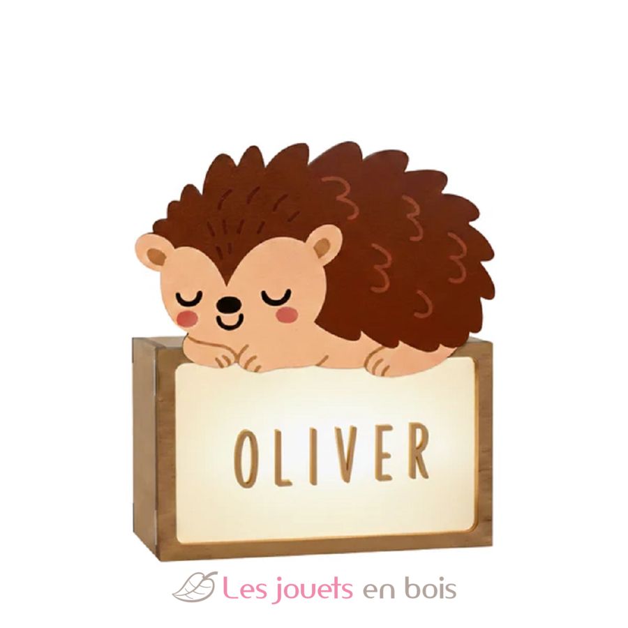 Customizable lamp Hedgehog - Vintiun - Wooden nightlight