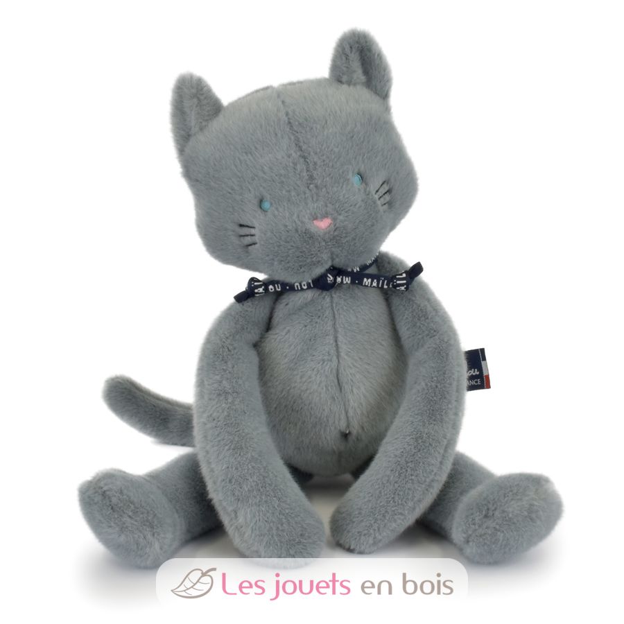 Méloé Cat Plush Toy 37cm - Grey - Maïlou Tradition