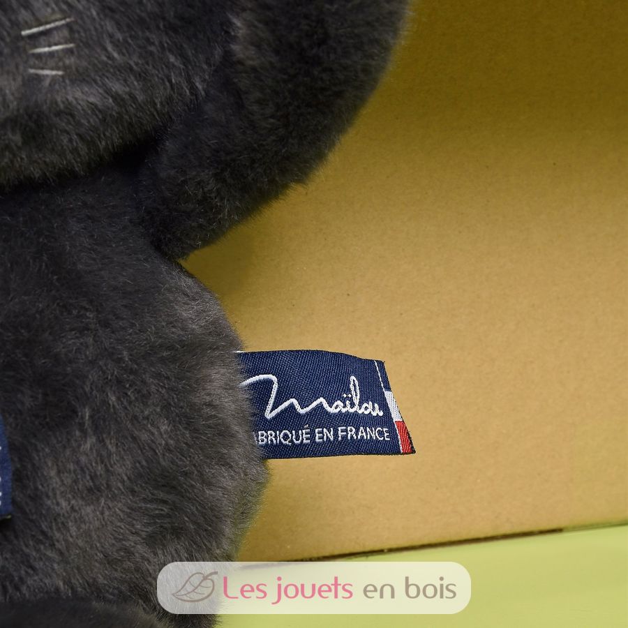 Méloé Cat Plush Toy 37cm - Charcoal grey - Maïlou Tradition