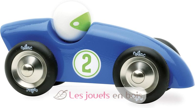 Large blue competition car - Vilac 2281B, a blue sport car in lacquered ...