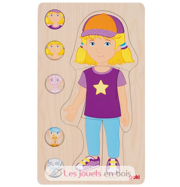 Girl human body puzzle - Goki - Wooden toys