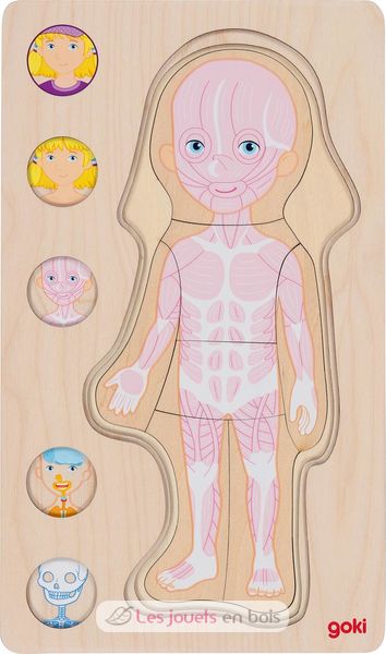 Girl human body puzzle - Goki - Wooden toys