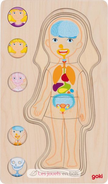 Girl human body puzzle - Goki - Wooden toys