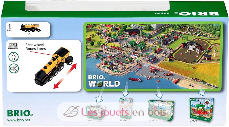BRIO, gold locomotive 33630. Discover the Brio railway sets